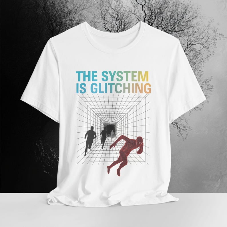 The System Is Glitching Tee – Trippy Techcore Dystopia Grid Shirt ...