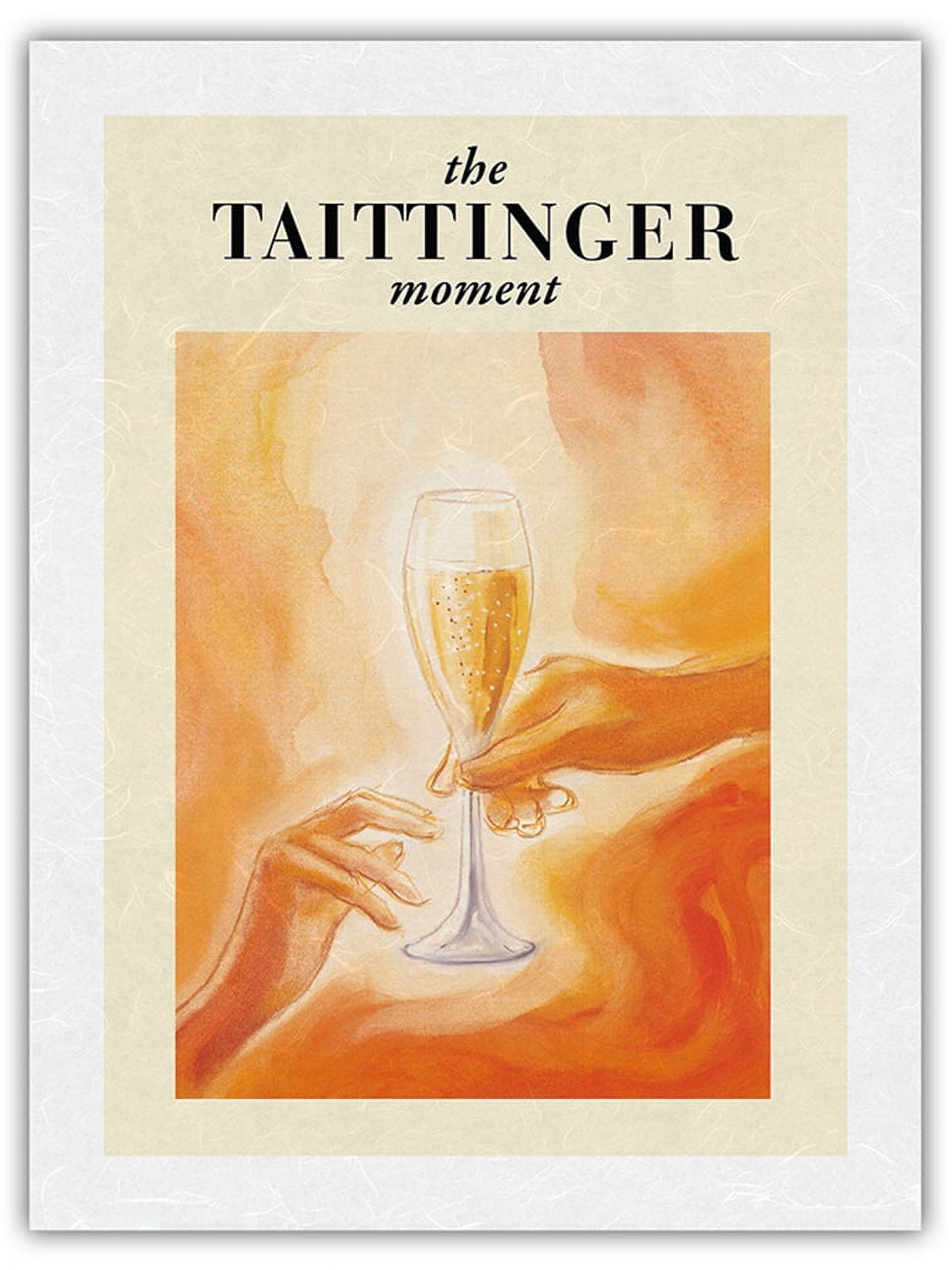 The Taittinger Moment - Champagne Glass - Vintage Advertising Poster c ...