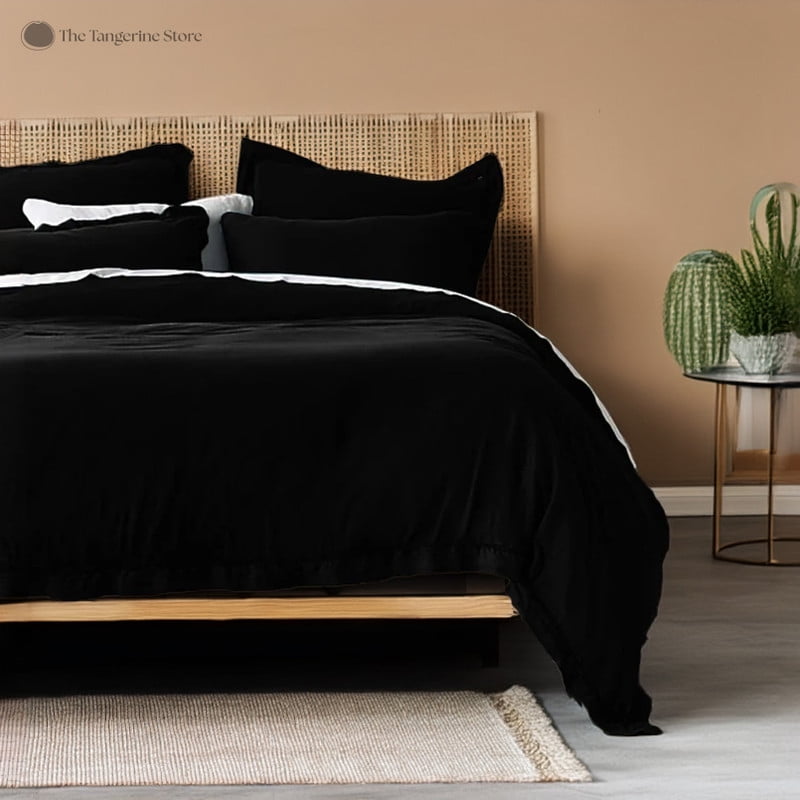 The Tangerine Store 3-Piece Pure Linen Sheet Set 66x96 inches - Twin ...