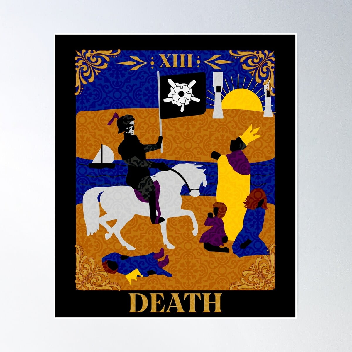 The Tarot Card, Death (Xiii) Poster Wall Art, Modern Wall Decor For ...