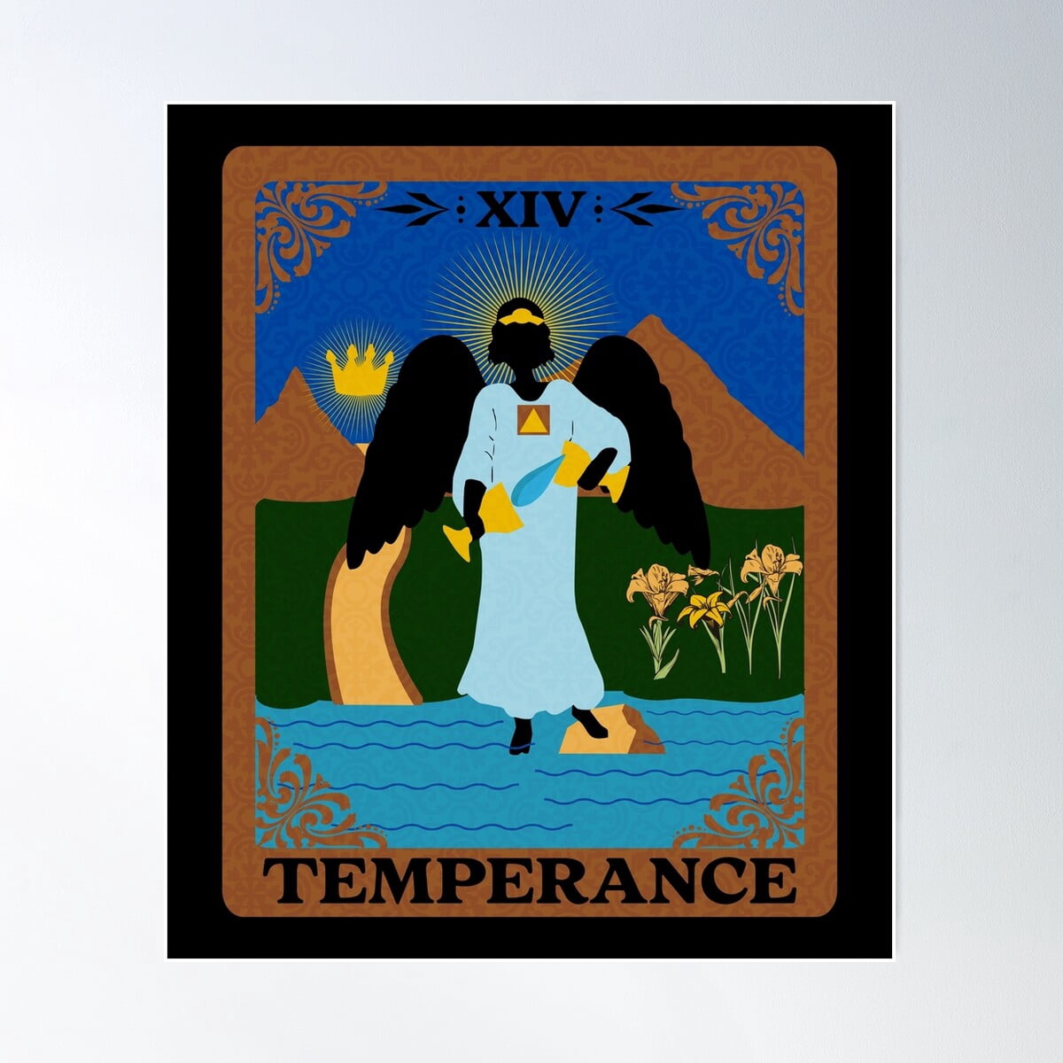 The Tarot Card, Temperance (Xiv) Poster Wall Art, Modern Wall Decor For ...
