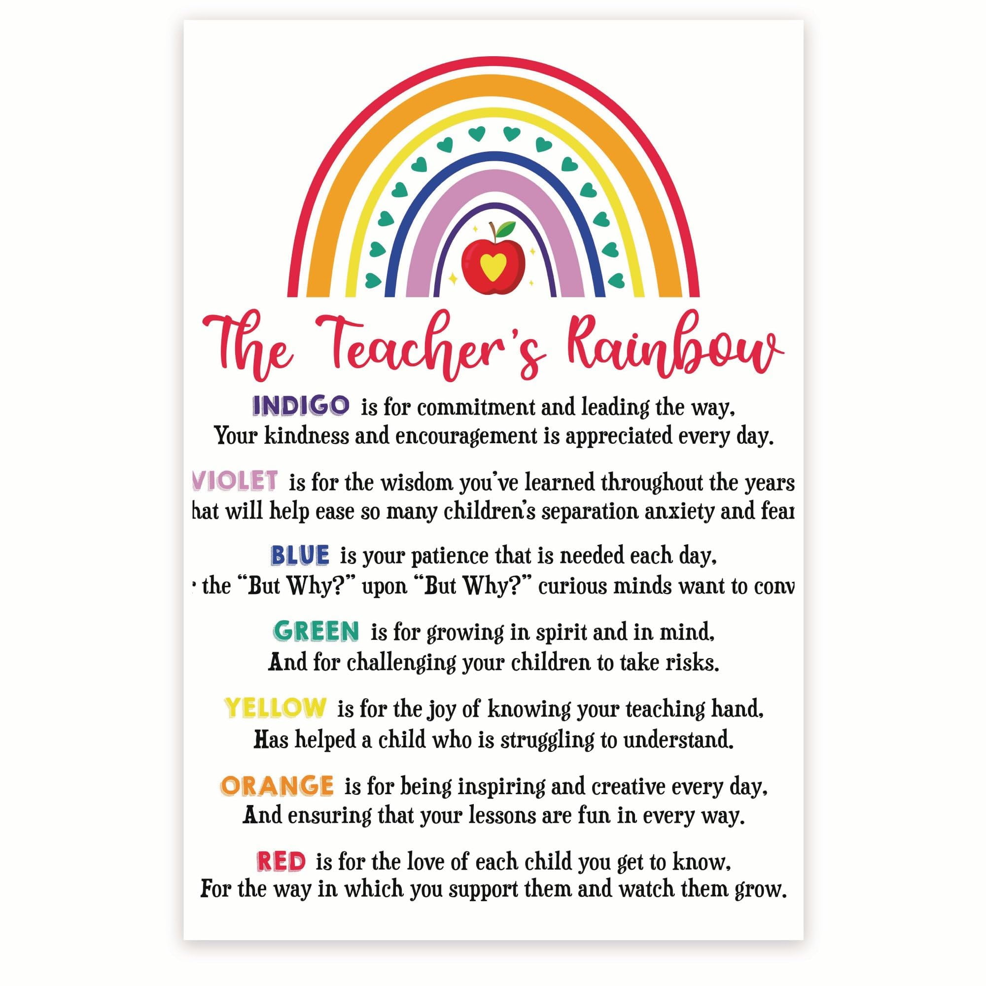 The Teacher's Rainbow Poster - Inspiring Beautiful Teacher Decor ...
