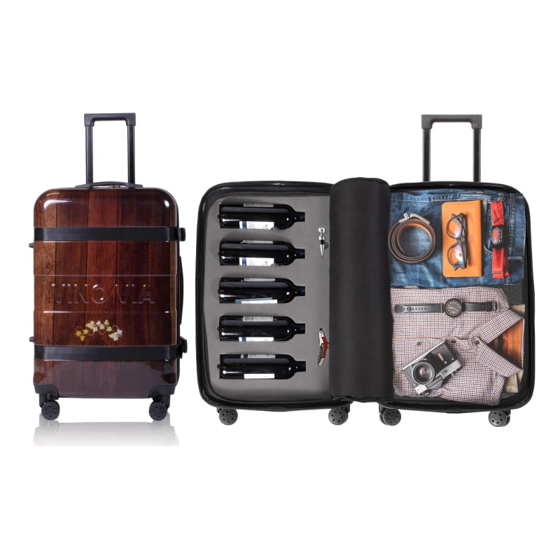 Vino Via 10-Bottle Wine Luggage, TSA Approved, Anti-Theft Zipper ...