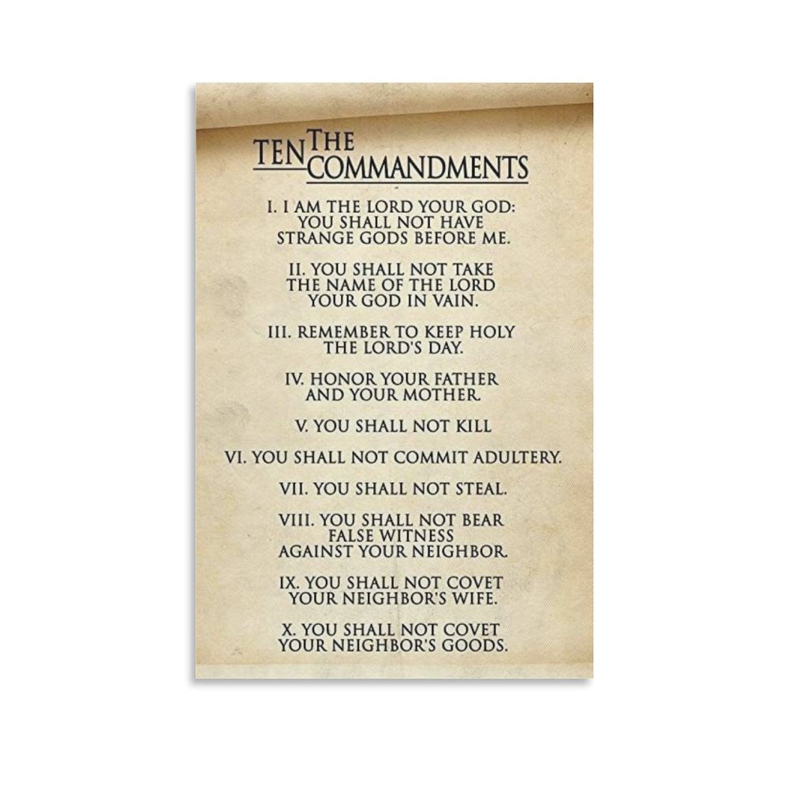The Ten Commandments Artworks Canvas Poster Room Aesthetic Wall Art ...
