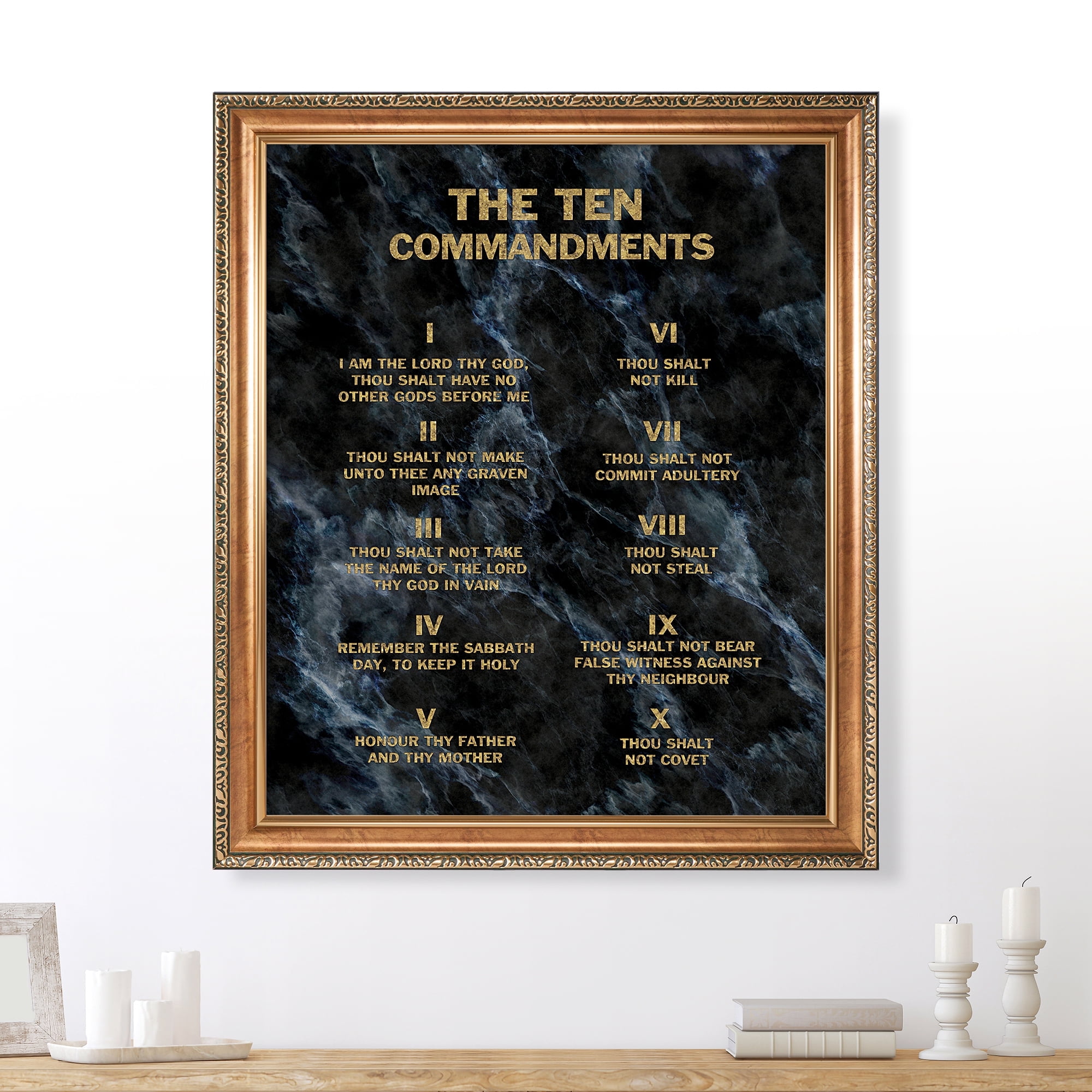 The Ten Commandments(Black Texture) Framed Size:34.5 x 28.5 inches ...