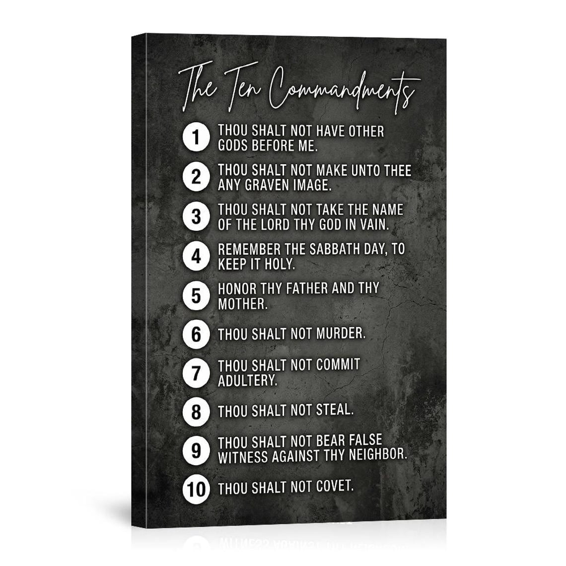 The Ten Commandments Christian Bible Verse Religious Scripture Home USA ...