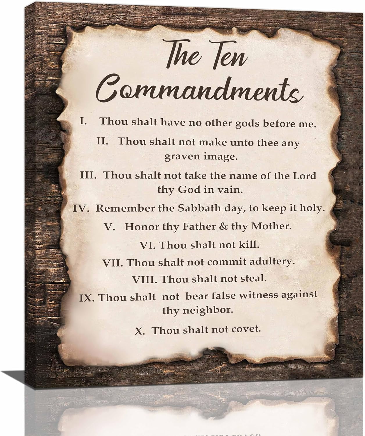 The Ten Commandments Decor Wall Art 10 Commandments Bible Verse ...