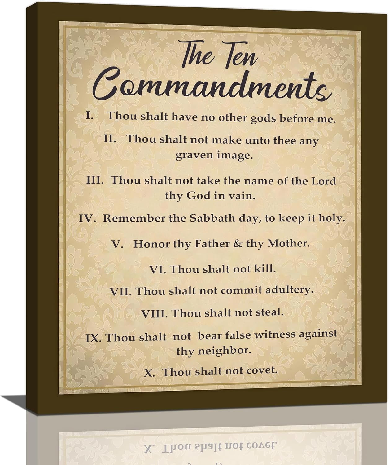 The Ten Commandments Decor Wall Art 10 Commandments Bible Verse ...