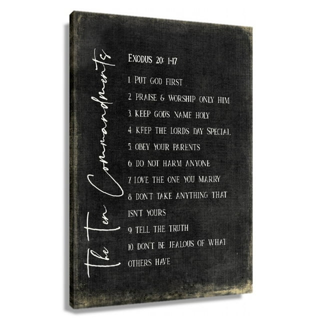 The Ten Commandments Exodus 20 1-17 Wall Art Bible Verse Poster ...