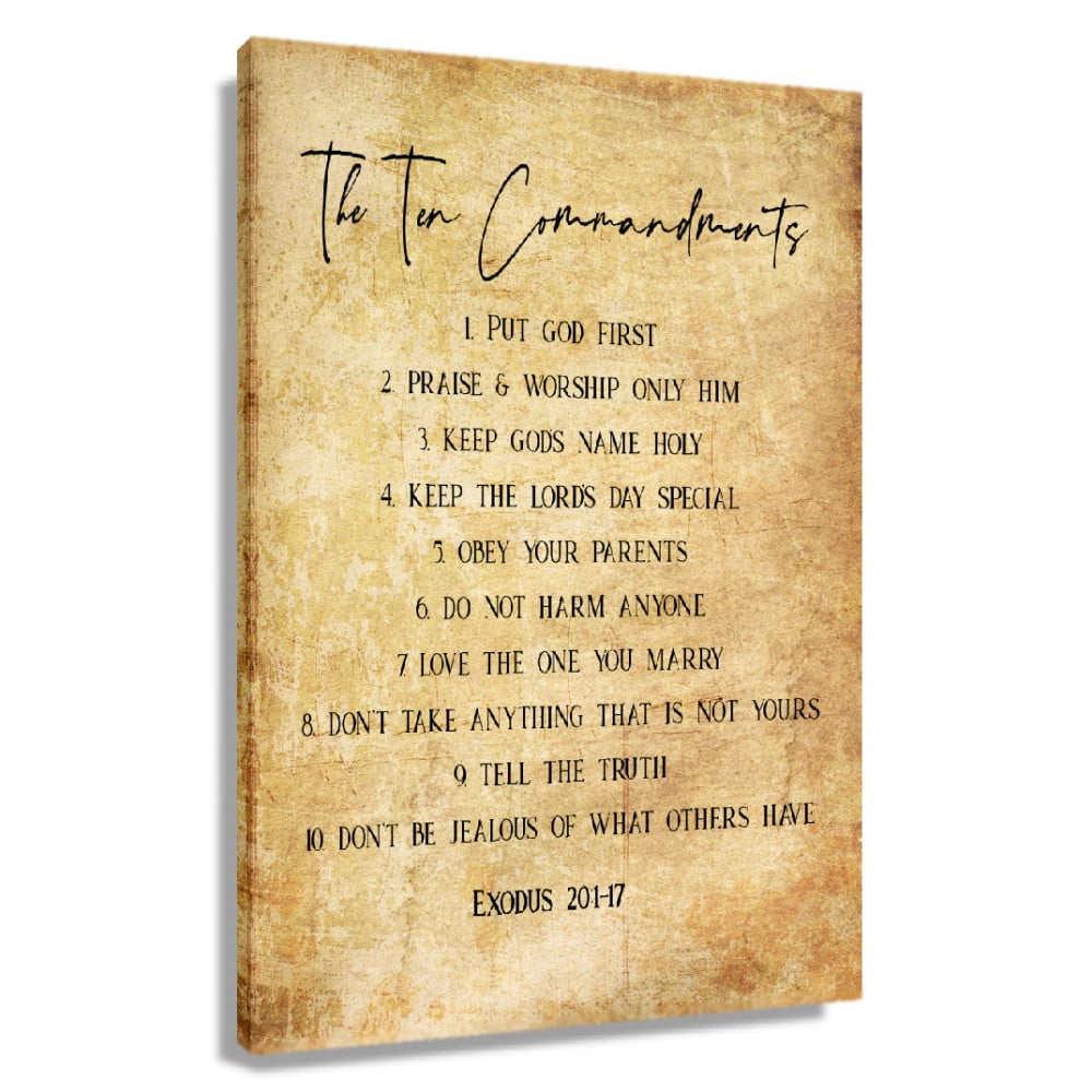 The Ten Commandments Exodus 201-17 Bible Quote Wall Art Scripture ...