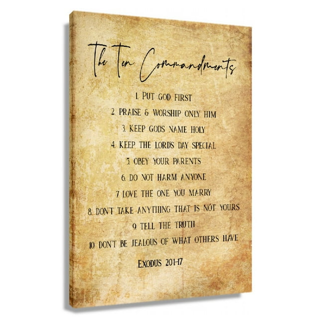 The Ten Commandments Exodus 201-17 Bible Quote Wall Art Scripture ...