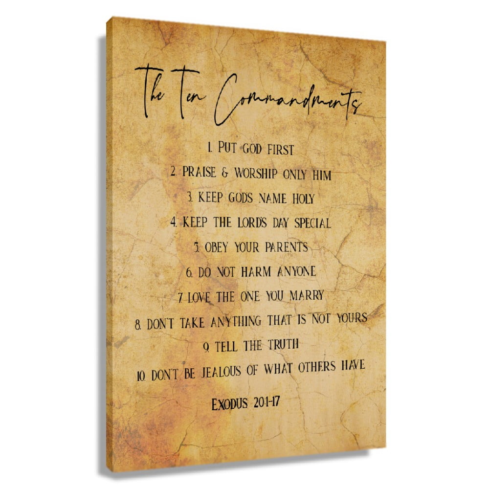 The Ten Commandments Exodus 201-17 Bible Scripture Wall Art Bible ...