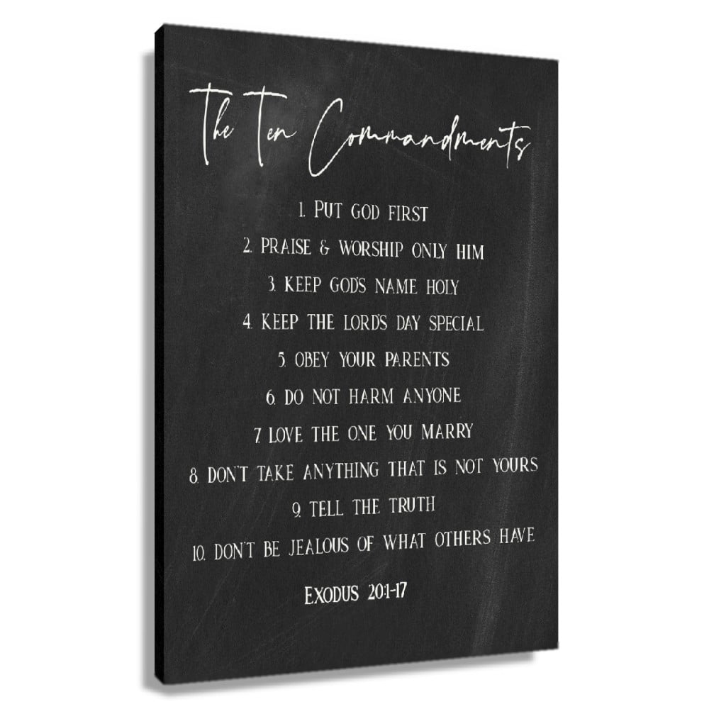 The Ten Commandments Exodus 201-17 Wall Art Bible Verse Poster Decor ...