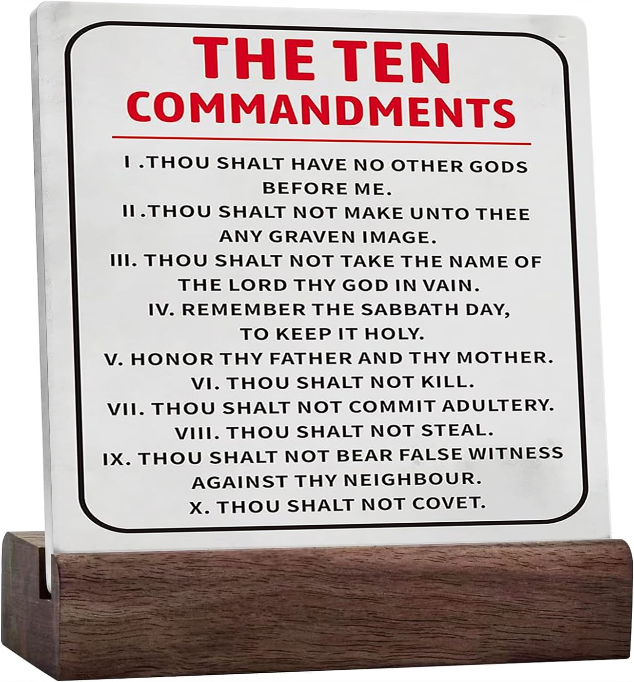 The Ten Commandments Inspirational Christian Bible Verse Ceramic Table ...