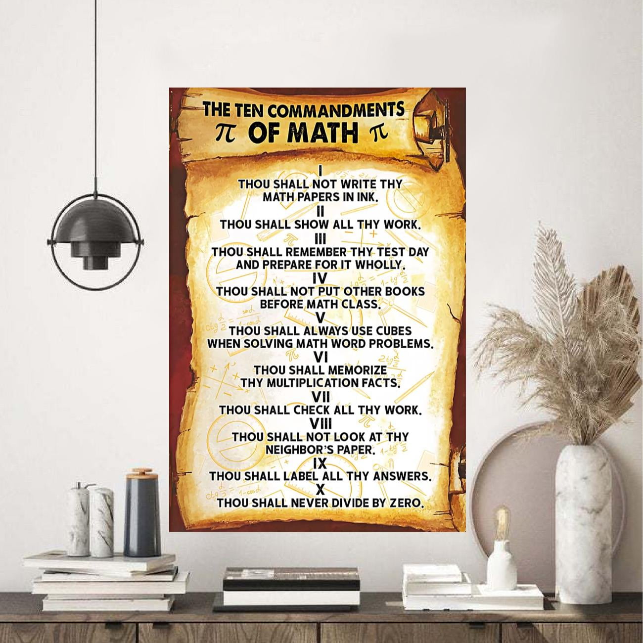 The Ten Commandments Of Math Knowledge Poster 16 x 24 Inch Poster ...