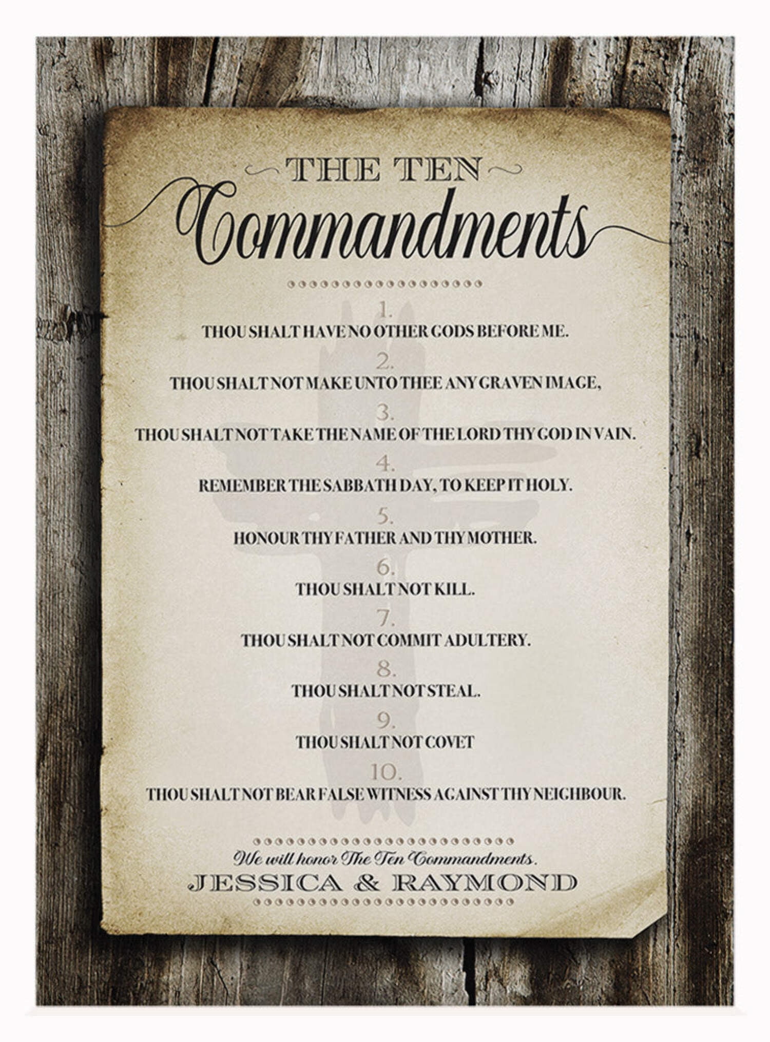 The Ten Commandments | Scripture Print, Wall Decor - Rustic - Walmart.com