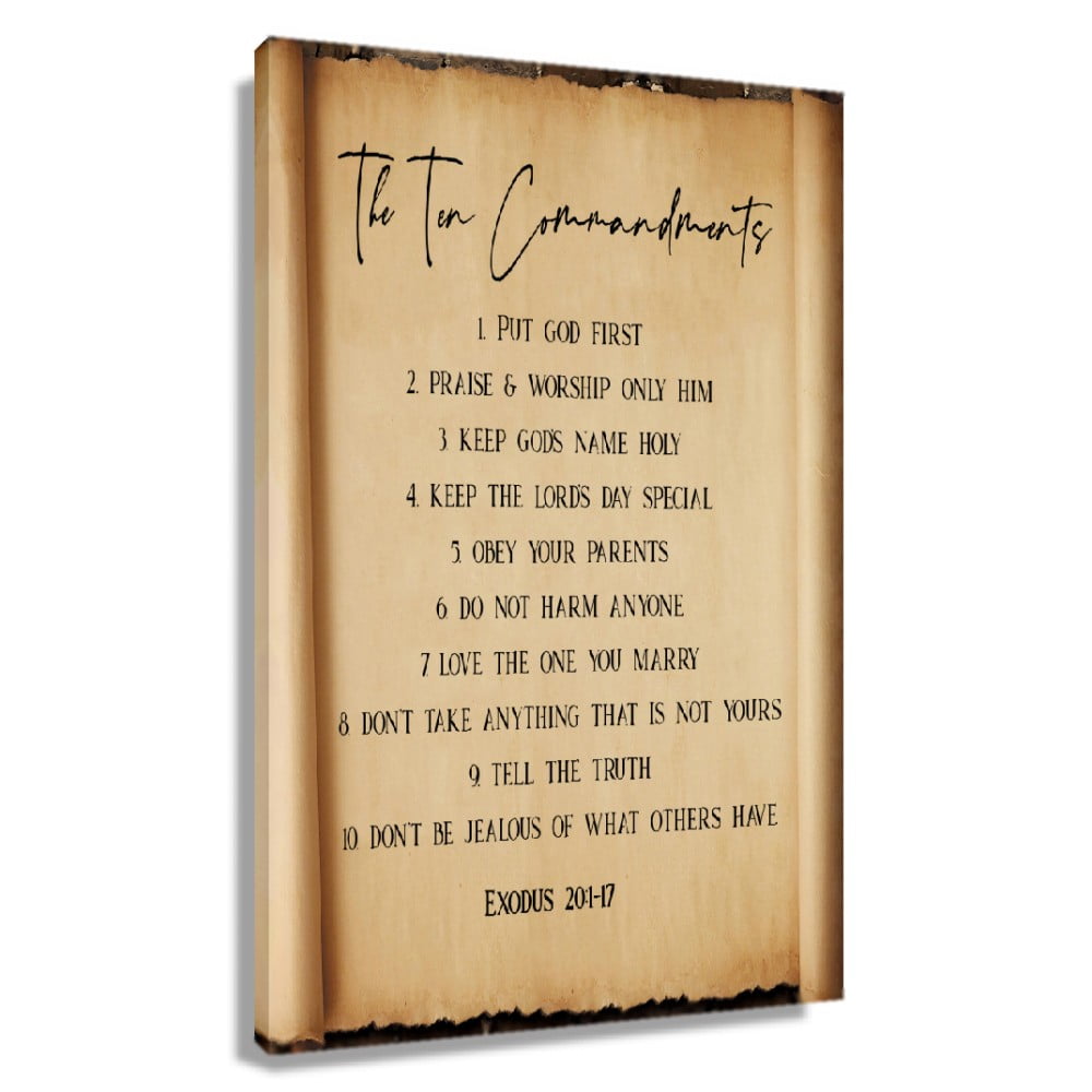 The Ten Commandments Wall Art Exodus 201-17 Bible Verse Wall Art ...