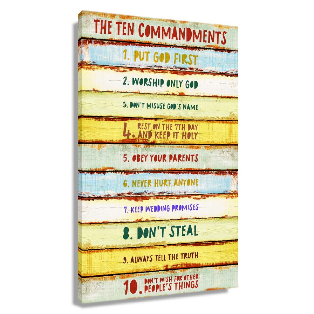 The Ten Commandments Wall Art Religious Bible Verses Wall Art Room ...