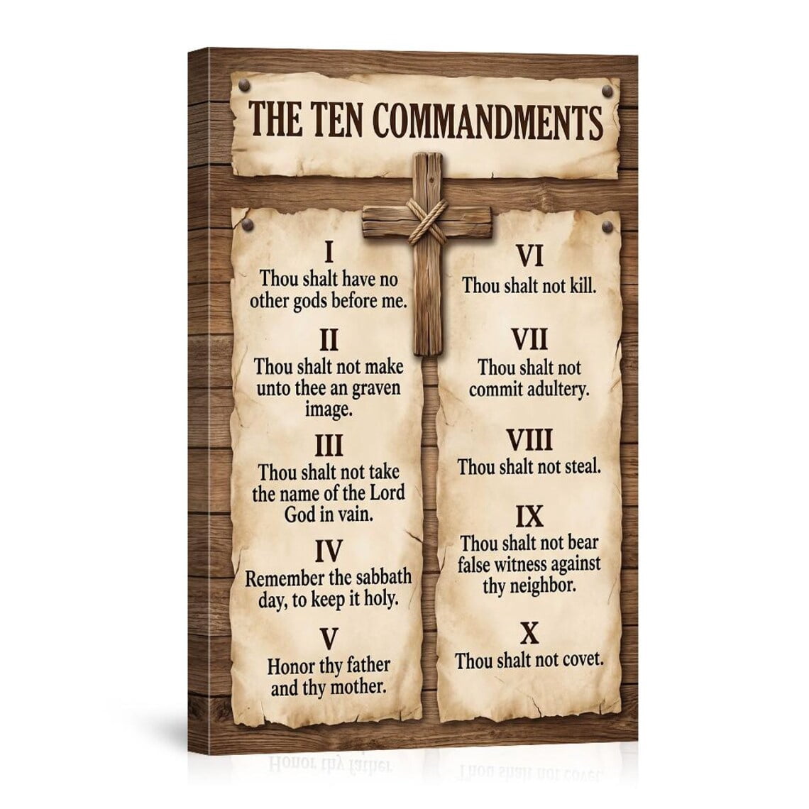 The Ten Commandments Wooden Sign Christian Bible Verse Religious ...