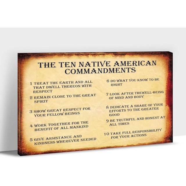 The Ten Native American Commandments Wall Art, Motivational Quotes ...