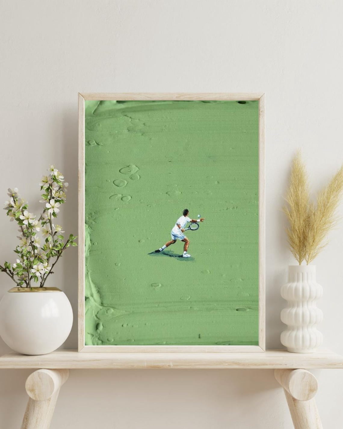 The Tennis Return Art Werner Bronkhorst Style Modern Wall Decor ...