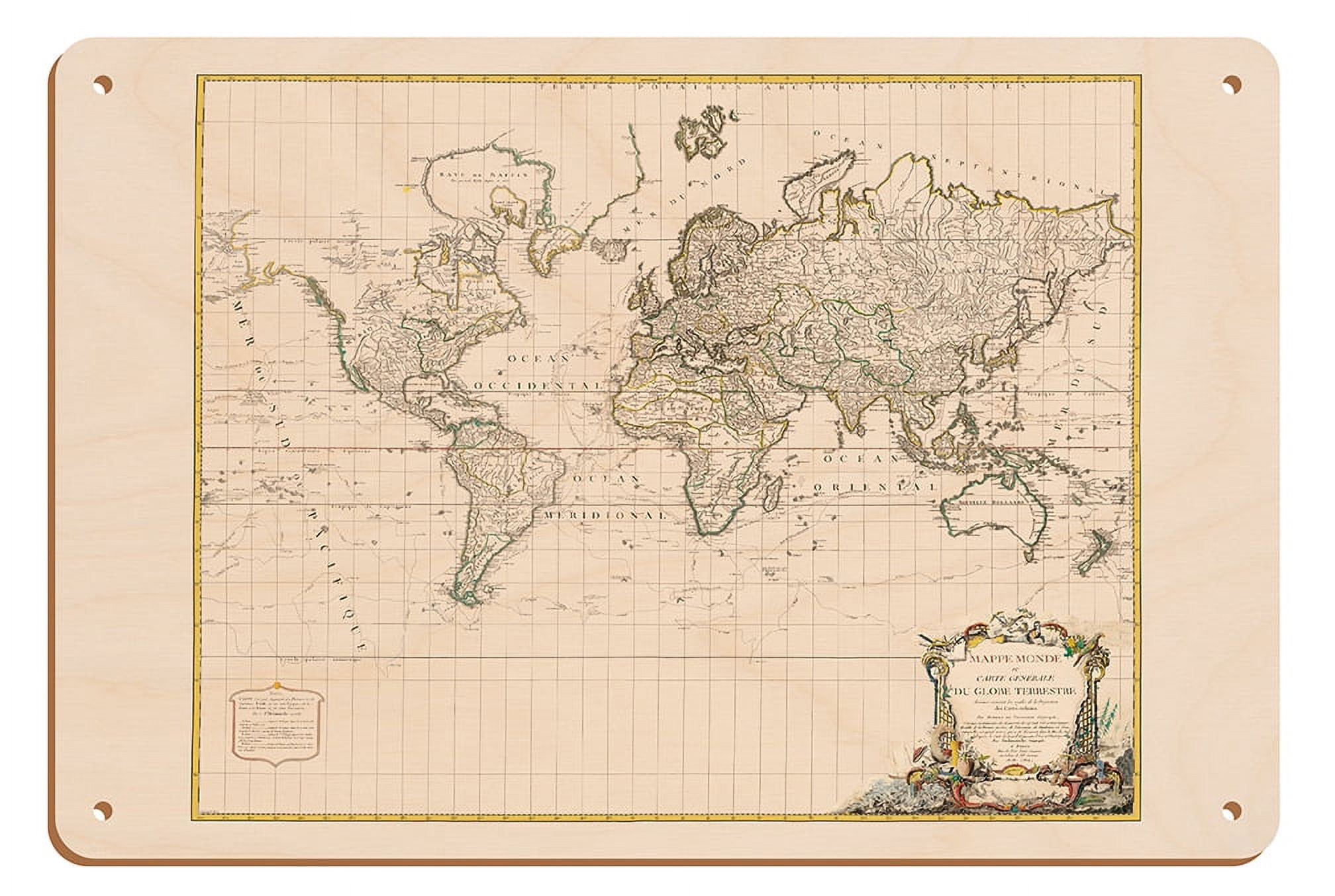 The Terrestrial Globe Map of the World - Vintage Map by Robert de ...
