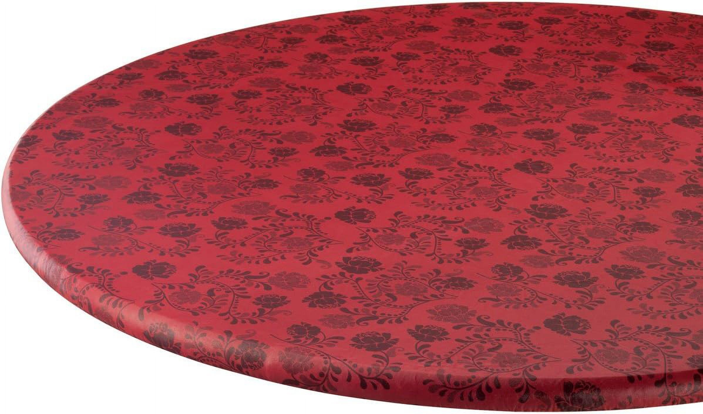 The The Kathleen Vinyl Elasticized Table Cover, Red - Walmart.com
