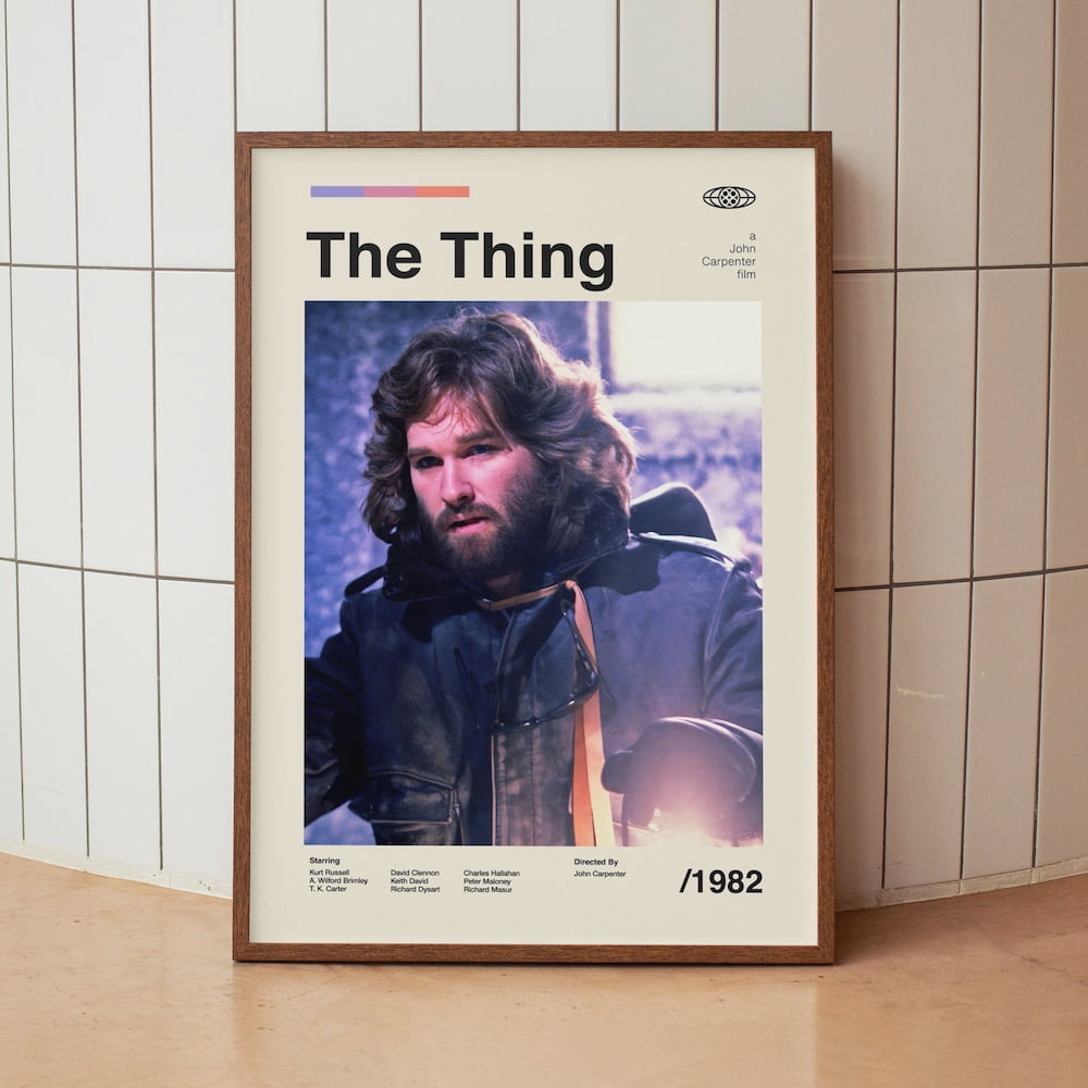 The Thing 1982 Movie Poster Kurt Russell Vintage Minimalist Midcentury ...