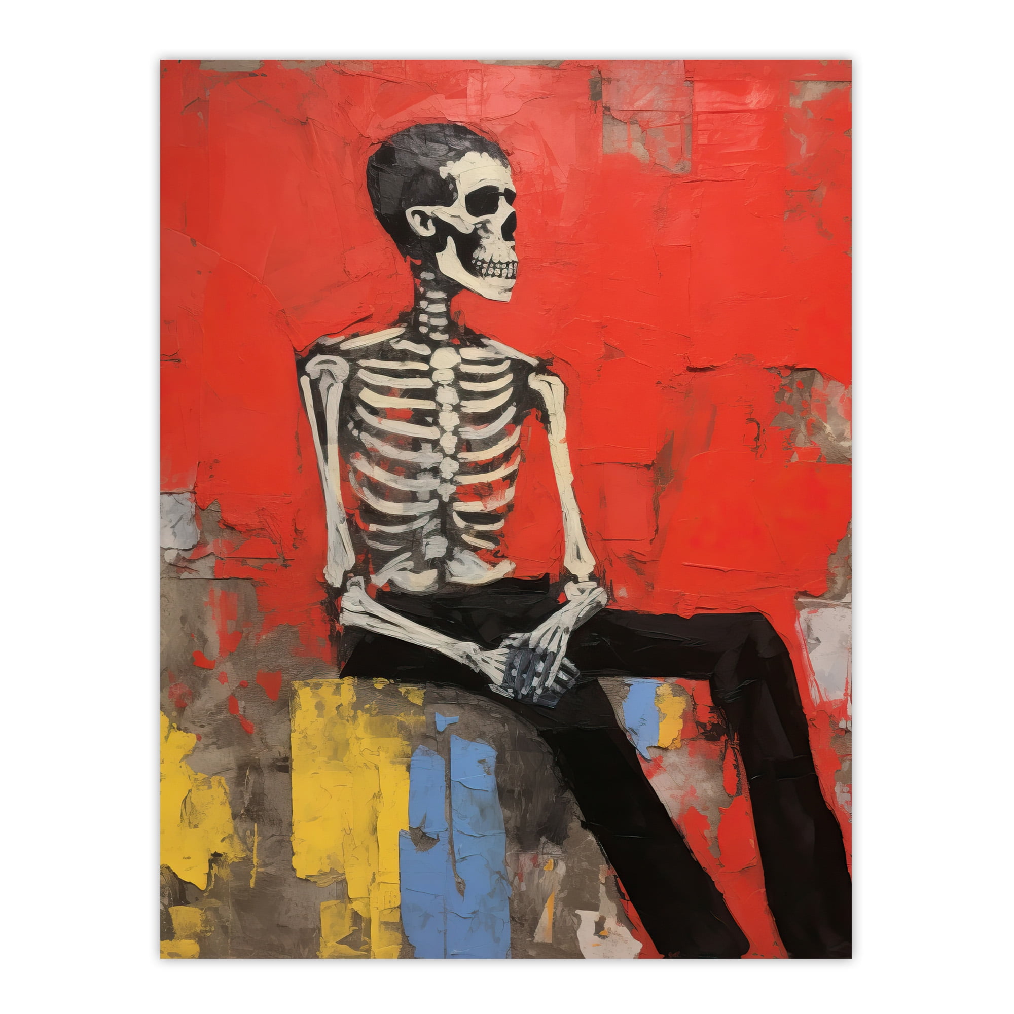 The Thinker By Ryan Ramirez Posed Skeleton Oil Painting Portrait Bones ...