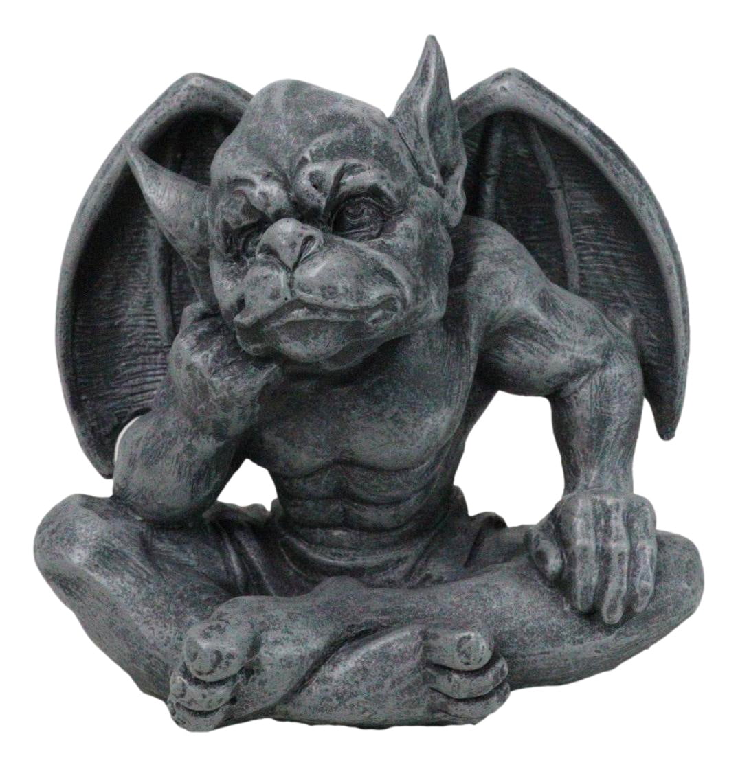 The Thinker Medieval Winged Gargoyle With Hand On Cheek Thinking ...