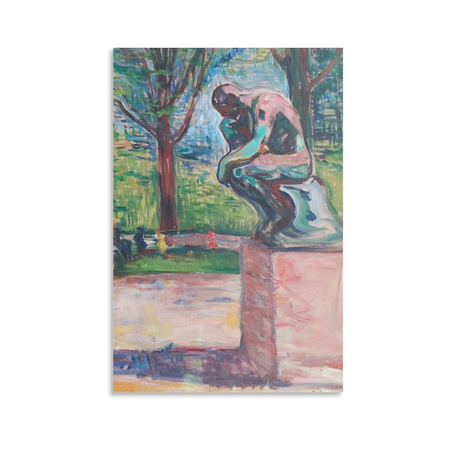 The Thinker by Rodin Edvard Munch Poster Posters Wall Art Painting ...