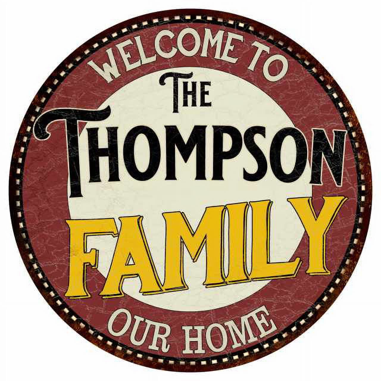 The Thompson Family 12" Round Metal Sign Kitchen Game Room Décor ...