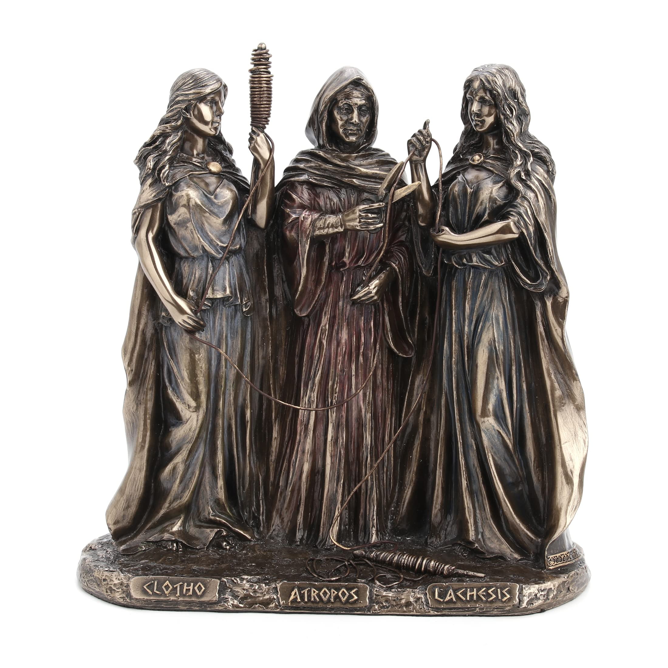 The Three Fates of Destiny Cold Cast Resin Antique Bronze Finish Greek ...