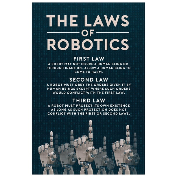 The Three Laws of Robotics Rules Science Fiction SciFi Geeky Inventor ...