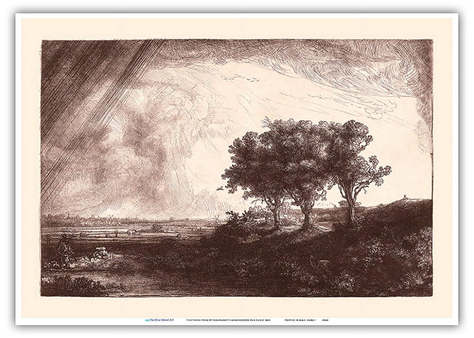 The Three Trees - From an Original Etching and Drypoint by Rembrandt ...