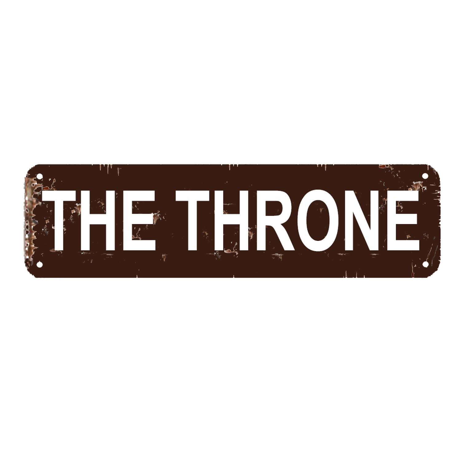 The Throne Sign Funny Bathroom Restroom Toilet El Bano Rustic Man Cave ...