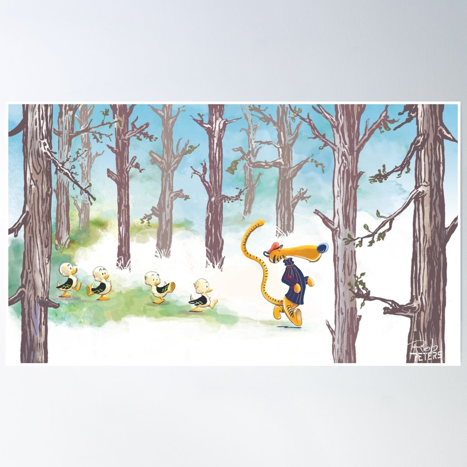 The Tiger And The Ducklings Poster Wall Art, Modern Wall Decor, 24x36 ...