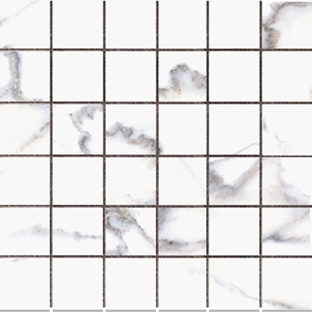 The Tile Life Albuquerque Calacatta 2" x 2" Square Porcelain Mosaic ...