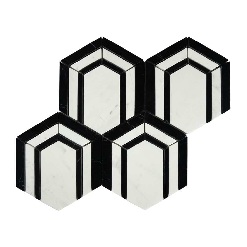 The Tile Life Argos Peak Carrara Marble Mosaic Tile Sample – 4 x 4 in ...