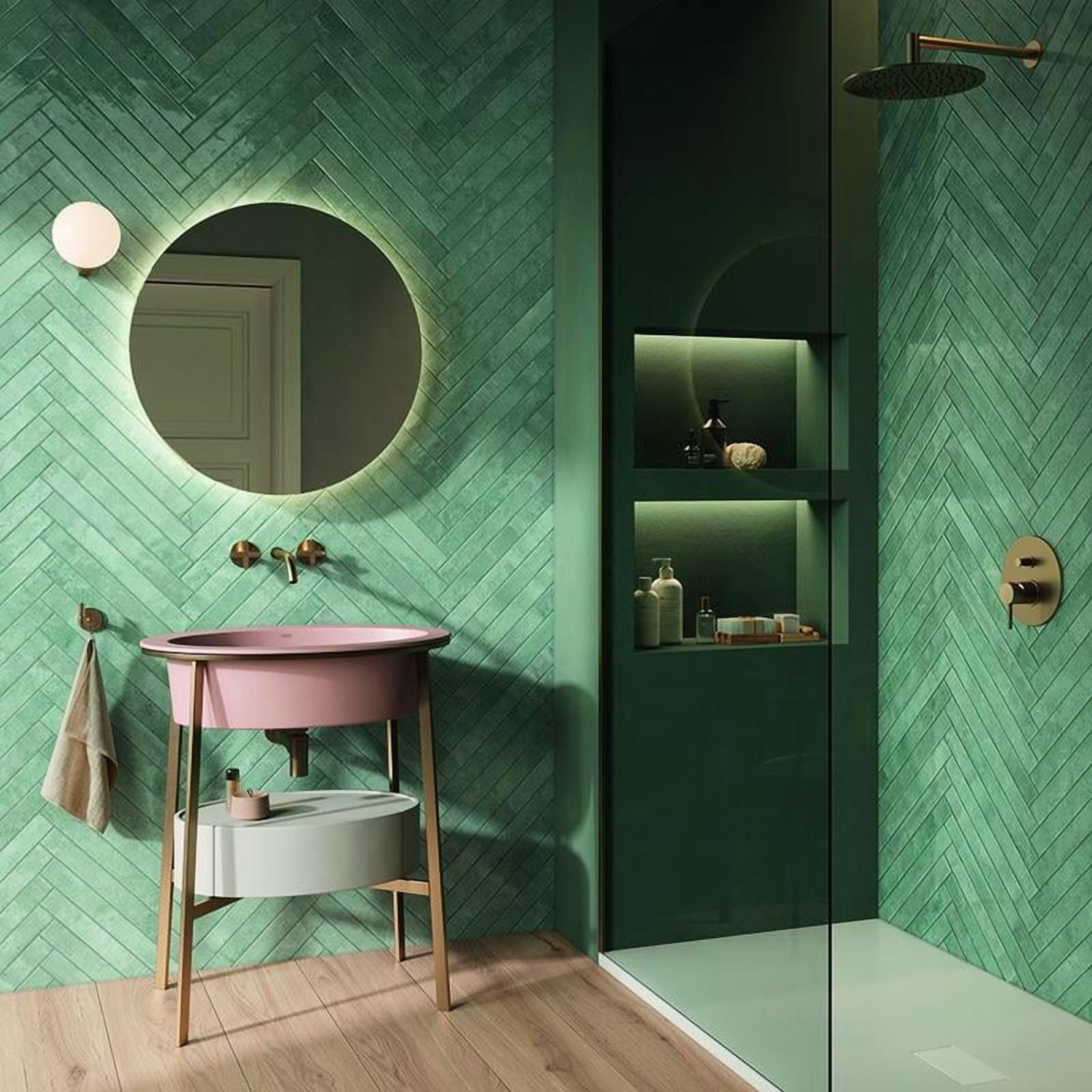 The Tile Life Aria Jade Porcelain Tile - 2 x 18 in. - Glossy - 32-Piece ...
