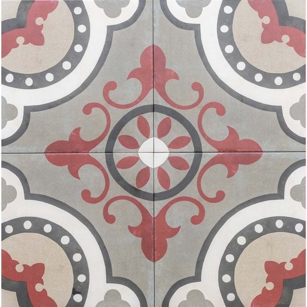 The Tile Life Art Deco Red 8x8 Porcelain Floor and Wall Tile - 8x8 ...