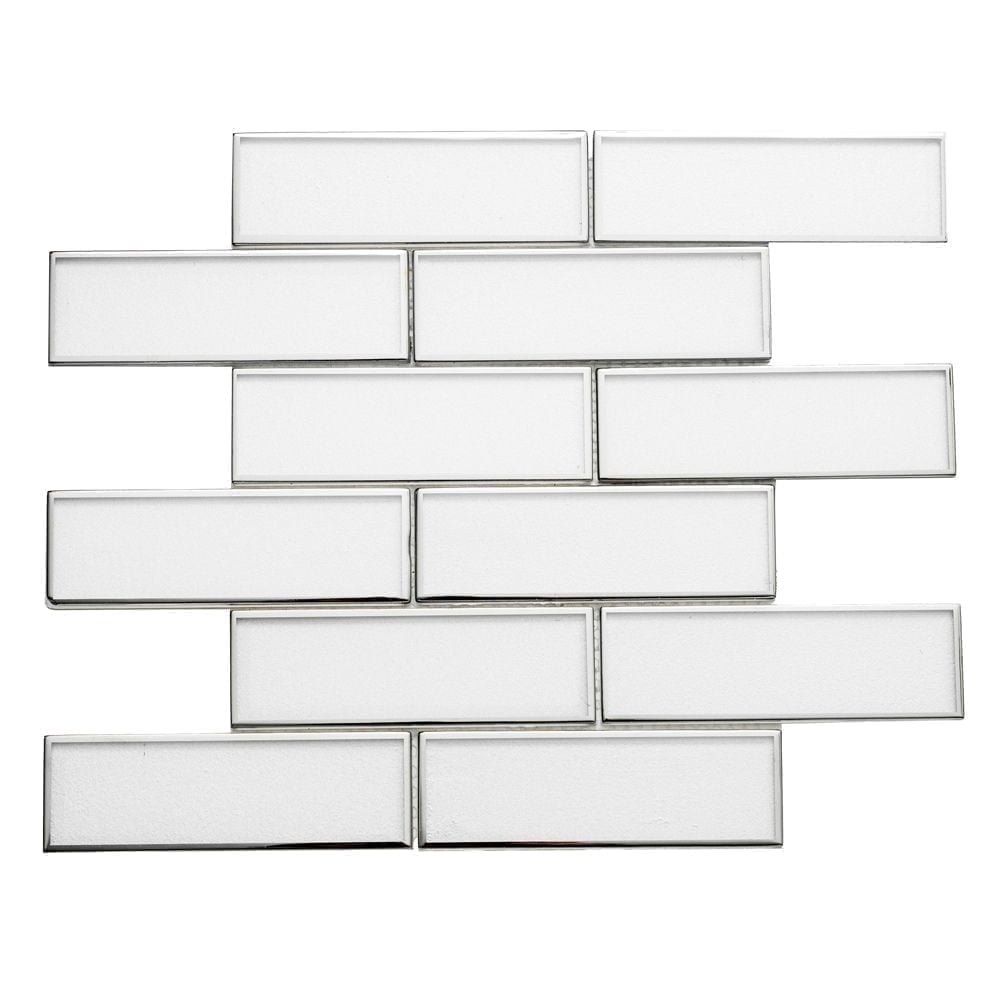 The Tile Life Athena 12x12 White/Silver Glass Backsplash Wall Tile ...