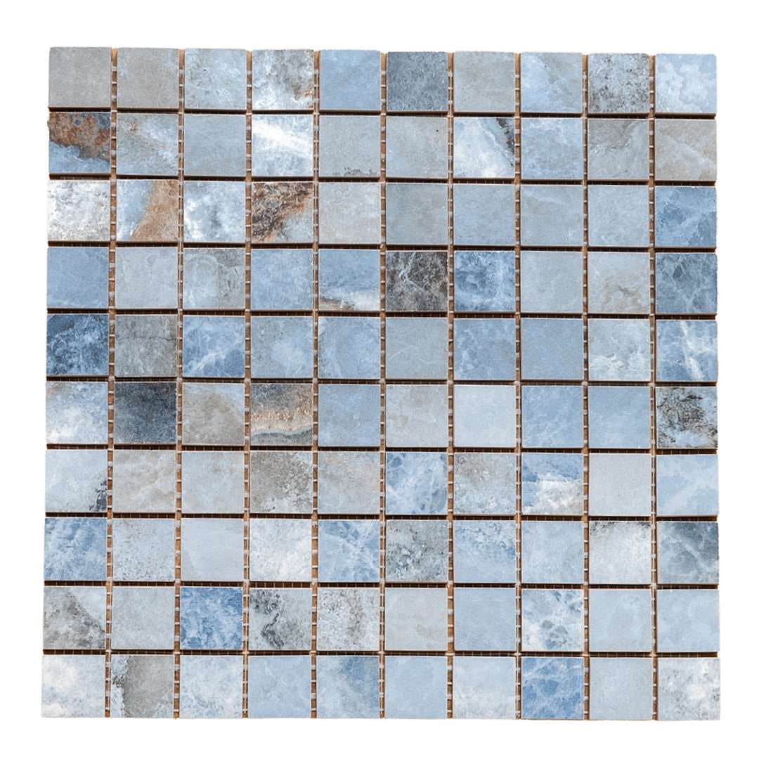 The Tile Life Banff 1" x 1" Onice Azzurro Matte Porcelain Floor and ...