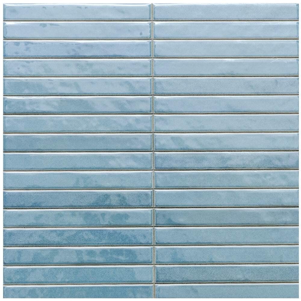 The Tile Life Castilla Teal 14" x 14" 3D Textured Ribbed Porcelain Wall ...