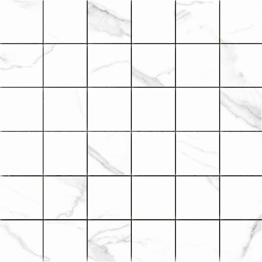 The Tile Life Cheyenne 2" x 2" White Porcelain Floor and Wall Tile, 1 ...