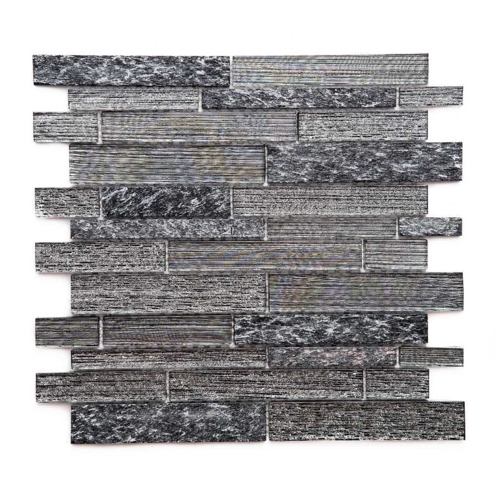 The Tile Life Cosmos Brick 12x12 Rectangle Glass Backsplash Wall Tile ...