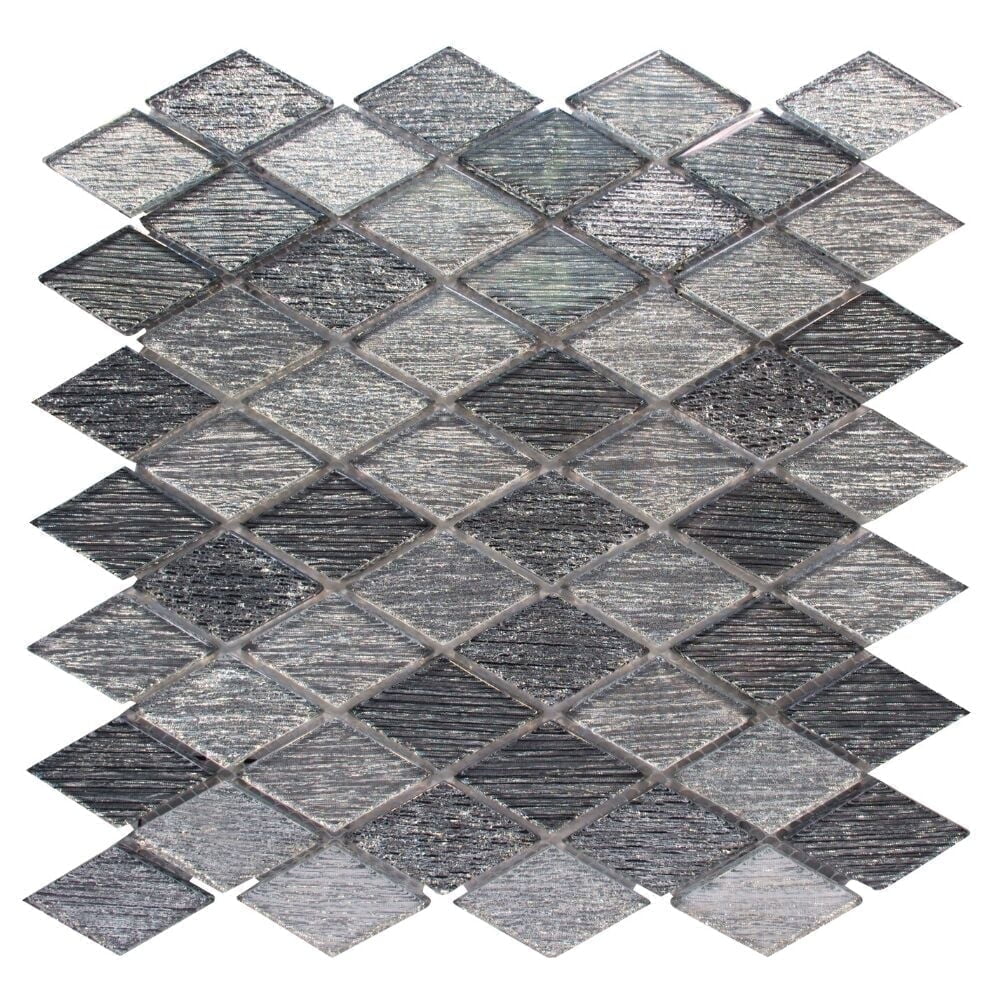 The Tile Life Cosmos Rhombus Silver 12x12 Glass Backsplash Wall Tile ...