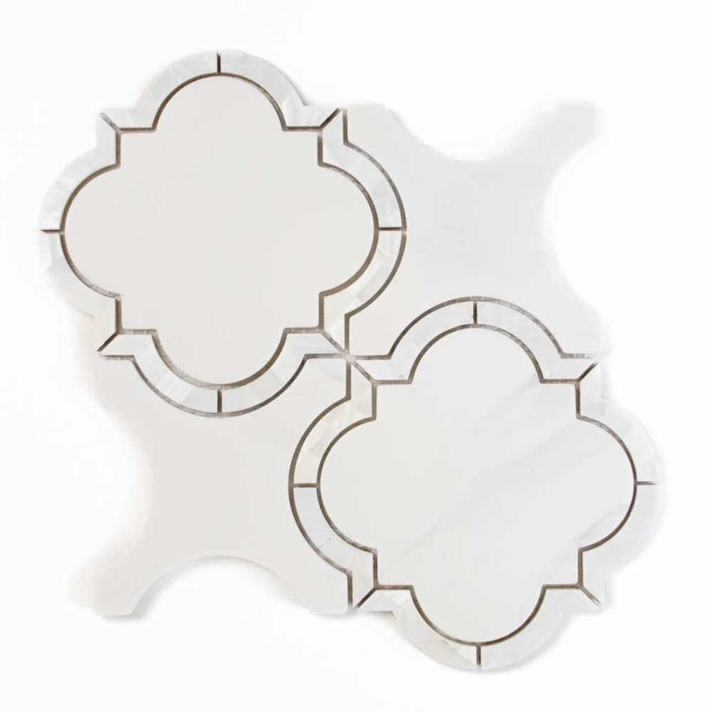 The Tile Life Delphi Pearl 12x12 Arabesque Glass Mosaic Wall Tile ...