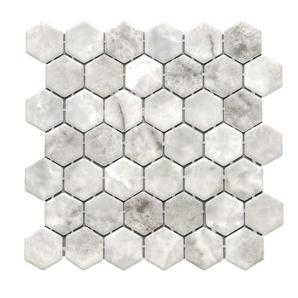 The Tile Life Eterna Hex 2" x 2" Onice Glass Backsplash Wall Tile, 1 ...