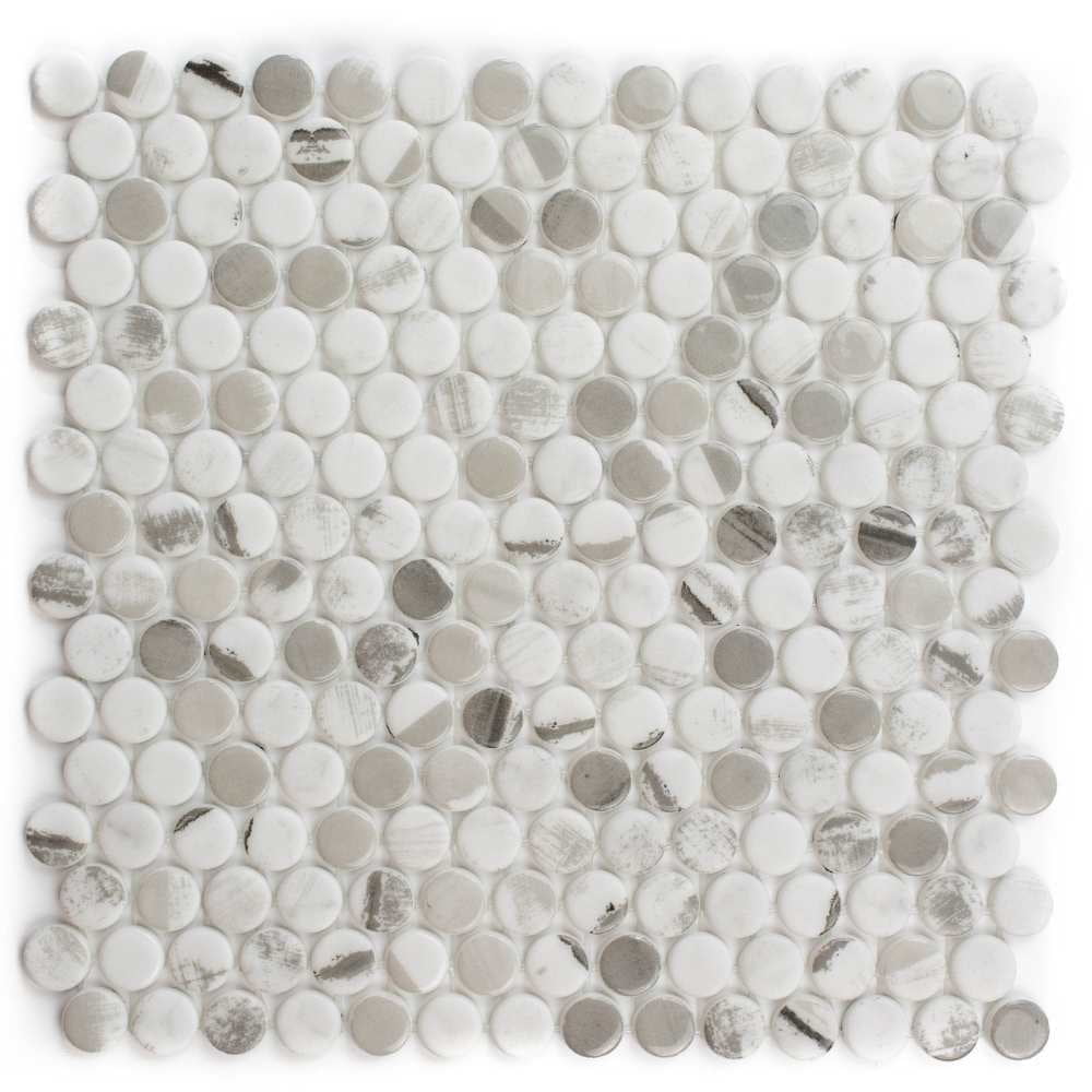 The Tile Life Eterna Penny Alaia Glass Mosaic Floor & Wall Tile, 12 x ...